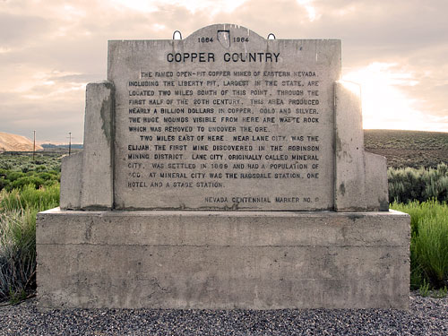 Nevada Historic Marker 9: Copper Country